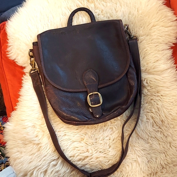 Fossil | Bags | Fossil Leather Bag Convertible Crossbody Backpack ...